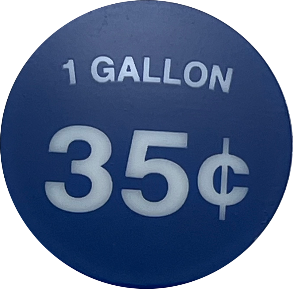 LEGEND MED CIR WHITE 1 GALLON 35 (CENT SIGN) PMS294C BKRND - HP061102-1846
